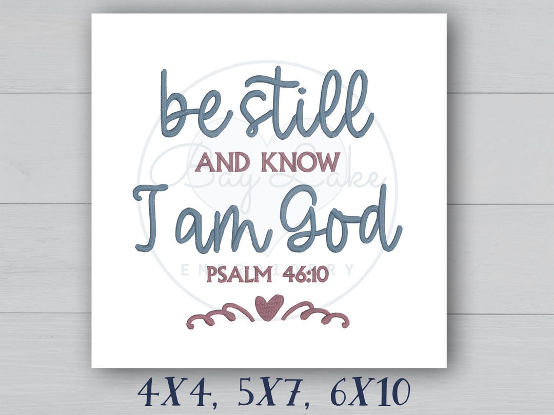 Psalm 46 Embroidery Design: Christian Scripture, Religious Motif ...