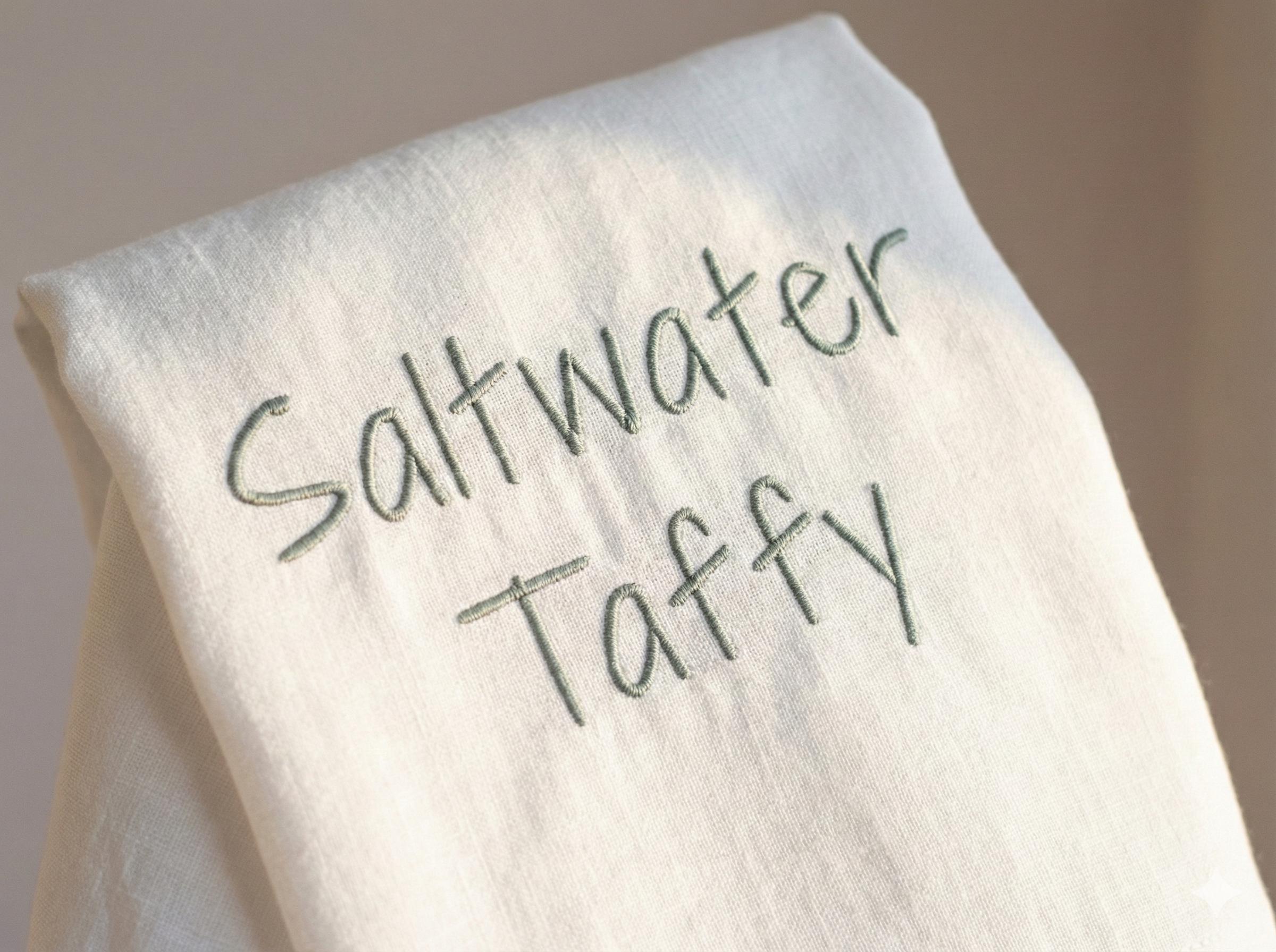 Saltwater Taffy Embroidery Font: Satin Stitch Native BX Font (digital ...