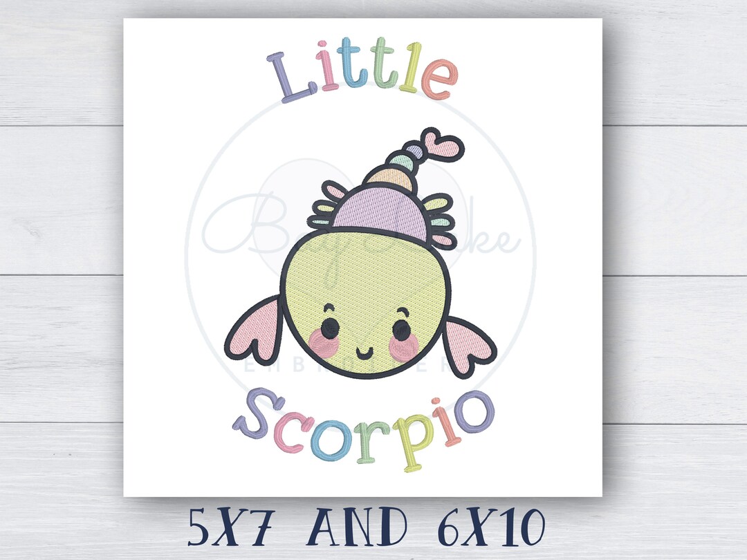 Scorpio Zodiac Sign Machine Embroidery Design Digital Download Sketch ...