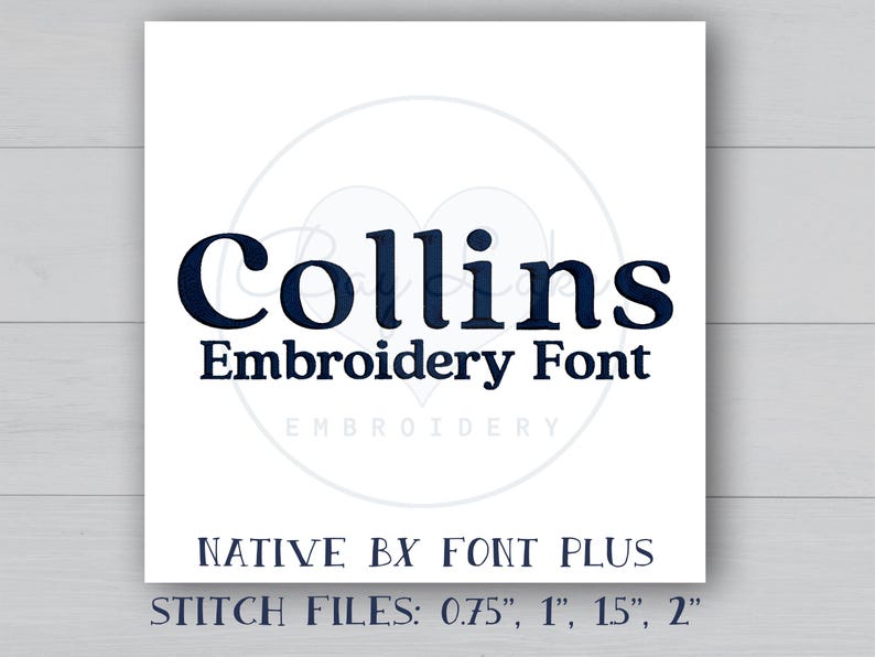 Collins Embroidery Font: Native BX Format (digital Download) - Etsy