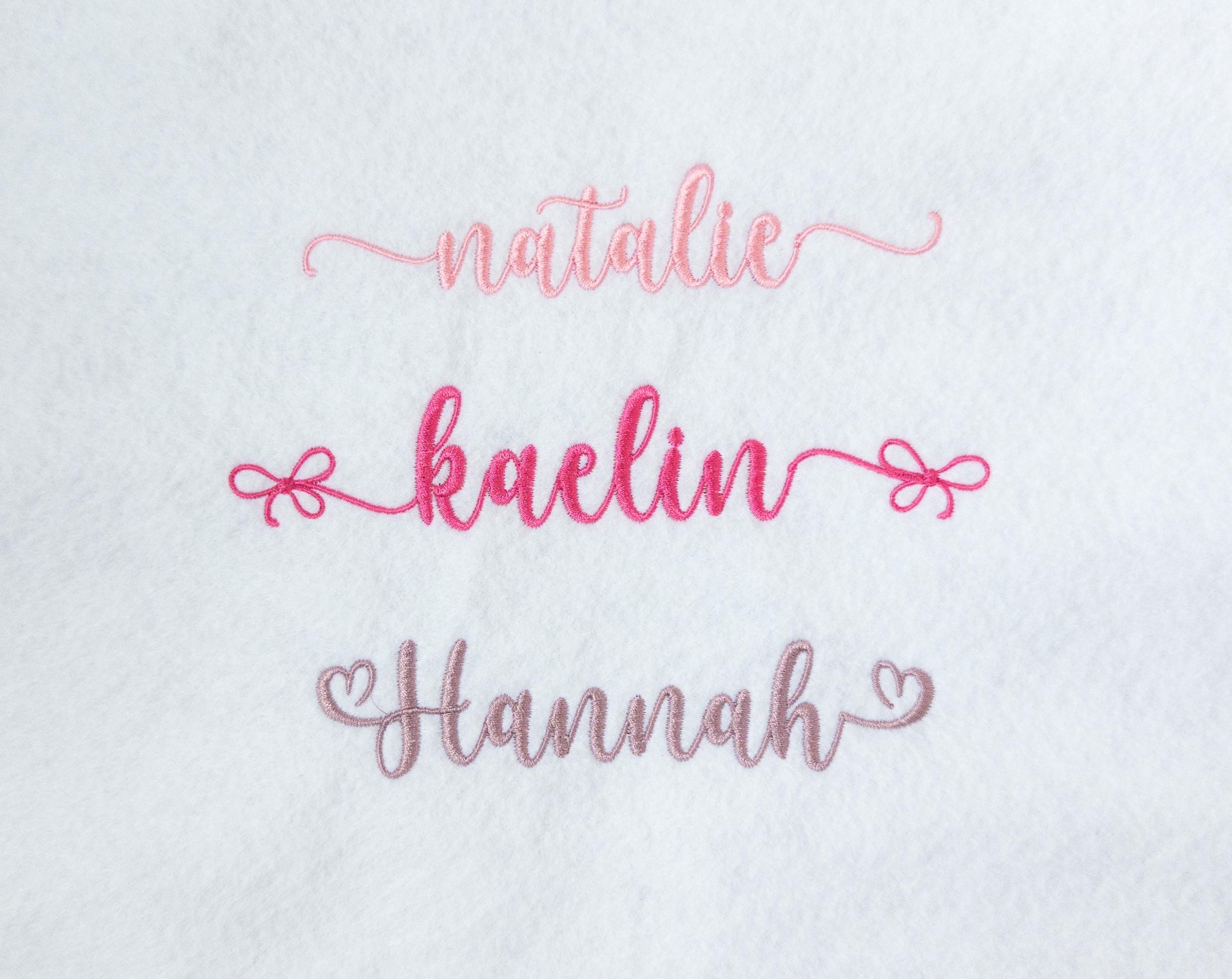 Haven Script Embroidery Font: Native BX + Stitch Files, Bows & Hearts ...