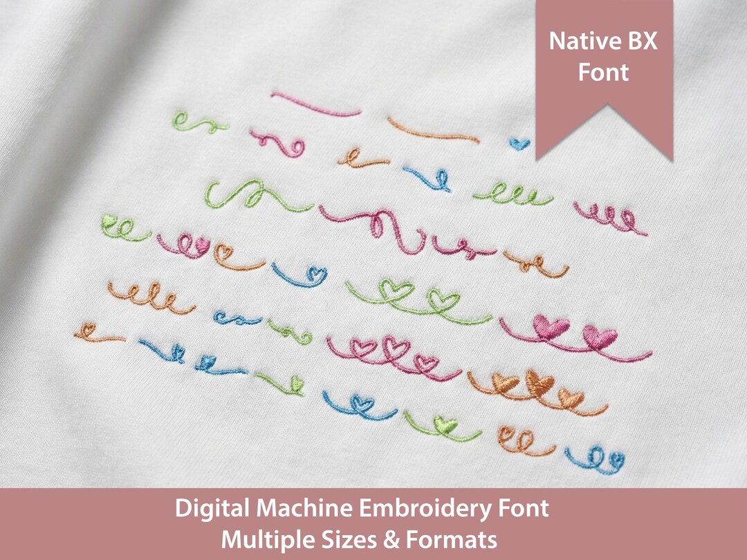 I Love Glitter Swashes: 36 Embroidery Designs (native BX, PES, DST) - Etsy