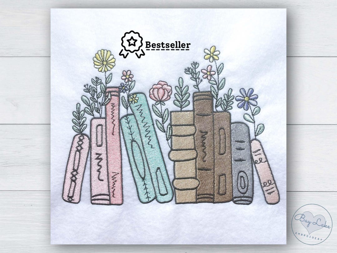 Book Embroidery Design Machine Embroidery Digital Pattern Book Lover ...