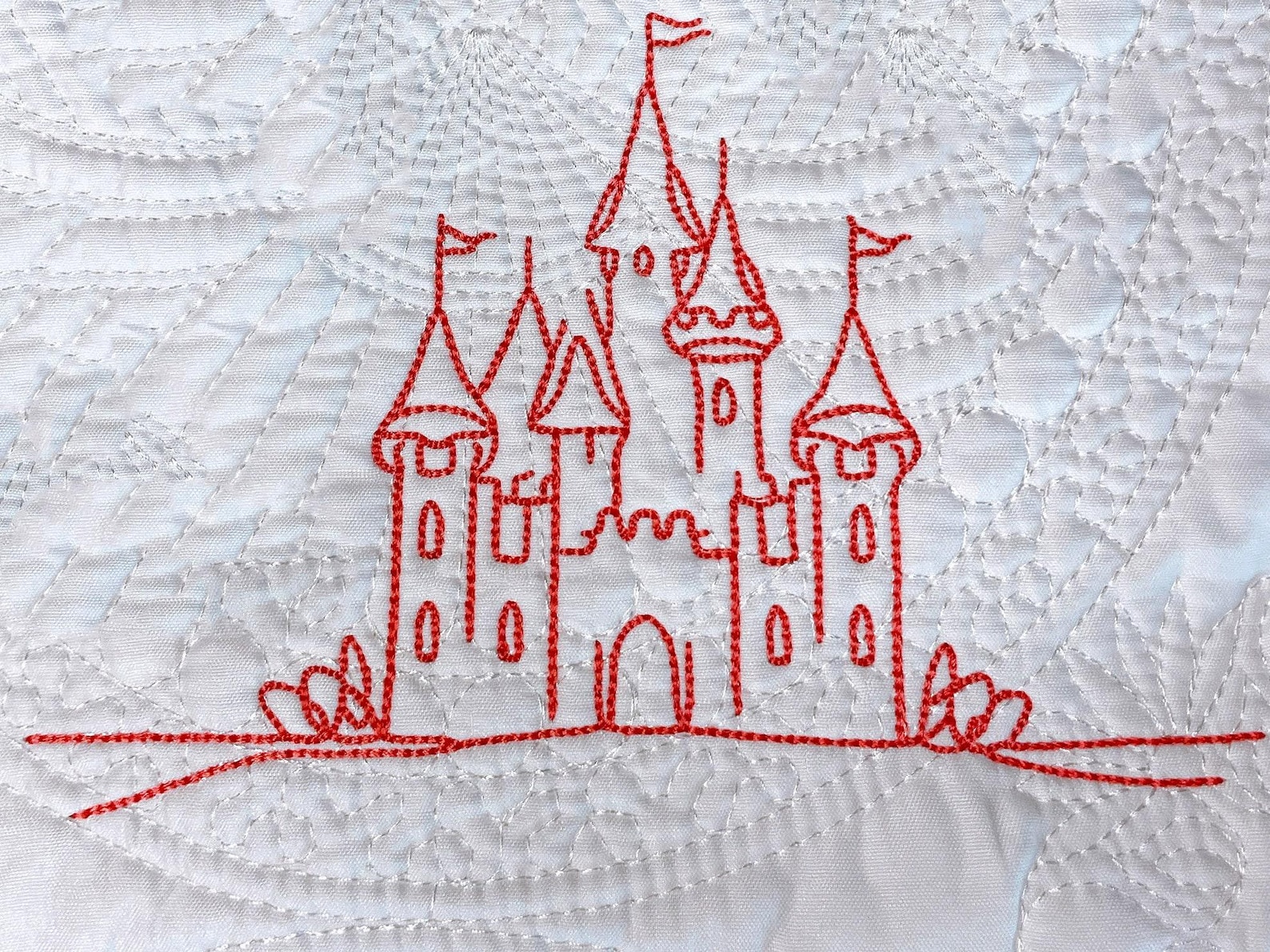 Magic Kingdom Castle Embroidery Design: Fairy Tale Bean Stitch (digital ...