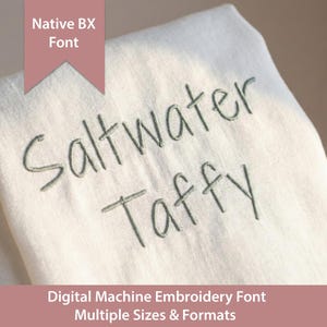 Saltwater Taffy Embroidery Font: Satin Stitch Native BX Font (digital ...