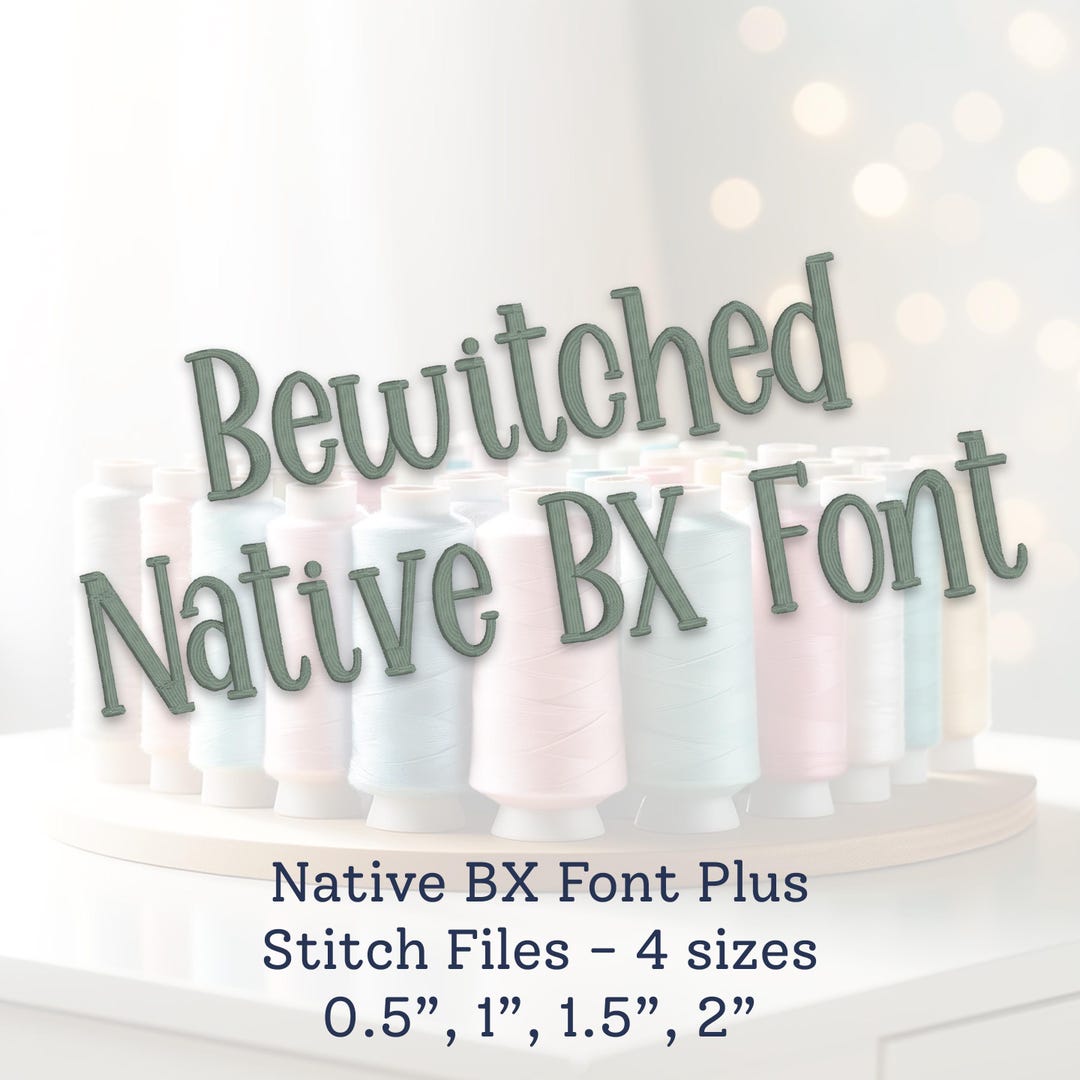 Bewitched Embroidery Font: Native BX Format, Satin Stitch (digital ...