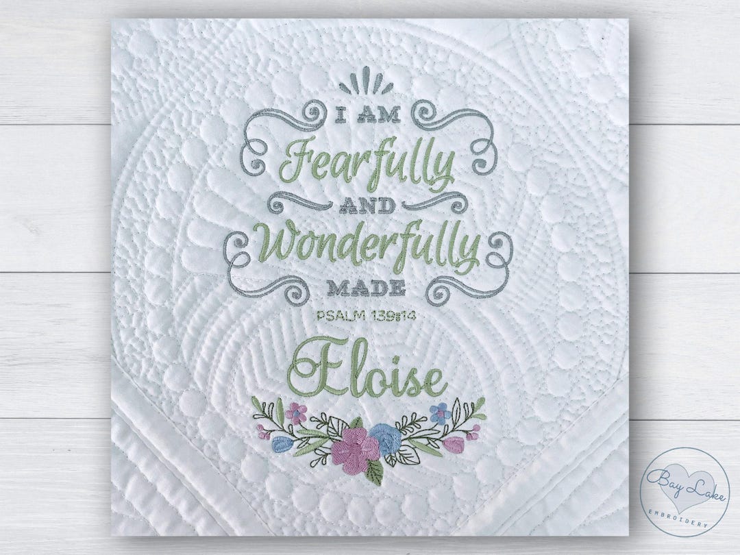 Embroidered Bible Verse Baby Quilt: Personalized Christian Gift - Etsy