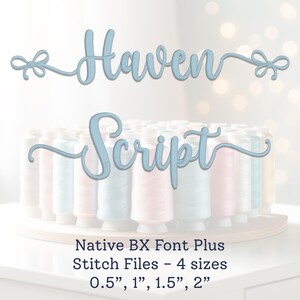 Haven Script Embroidery Font: Native BX + Stitch Files, Bows & Hearts ...