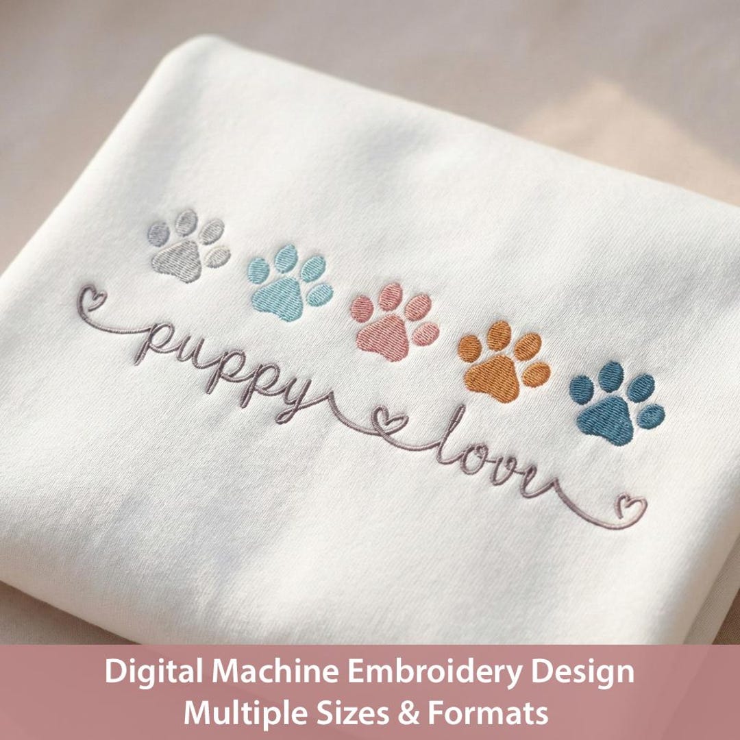 Puppy Paw Prints Machine Embroidery Design: Dog Lover Gift (digital ...