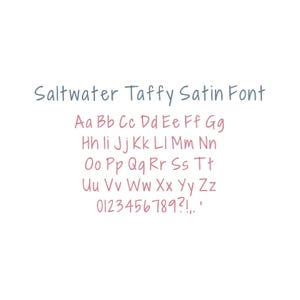 Saltwater Taffy Embroidery Font: Satin Stitch Native BX Font (digital ...