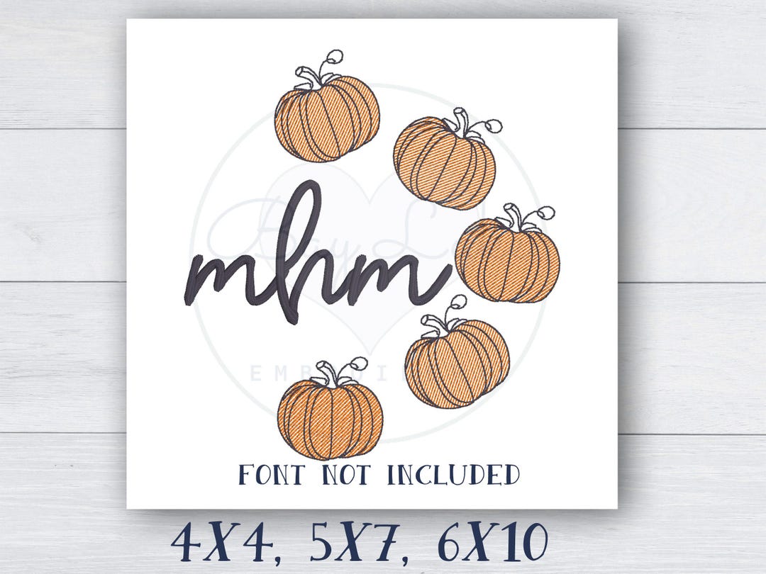 Tumbling Pumpkins Machine Embroidery Design: Vintage Monogram Frame ...