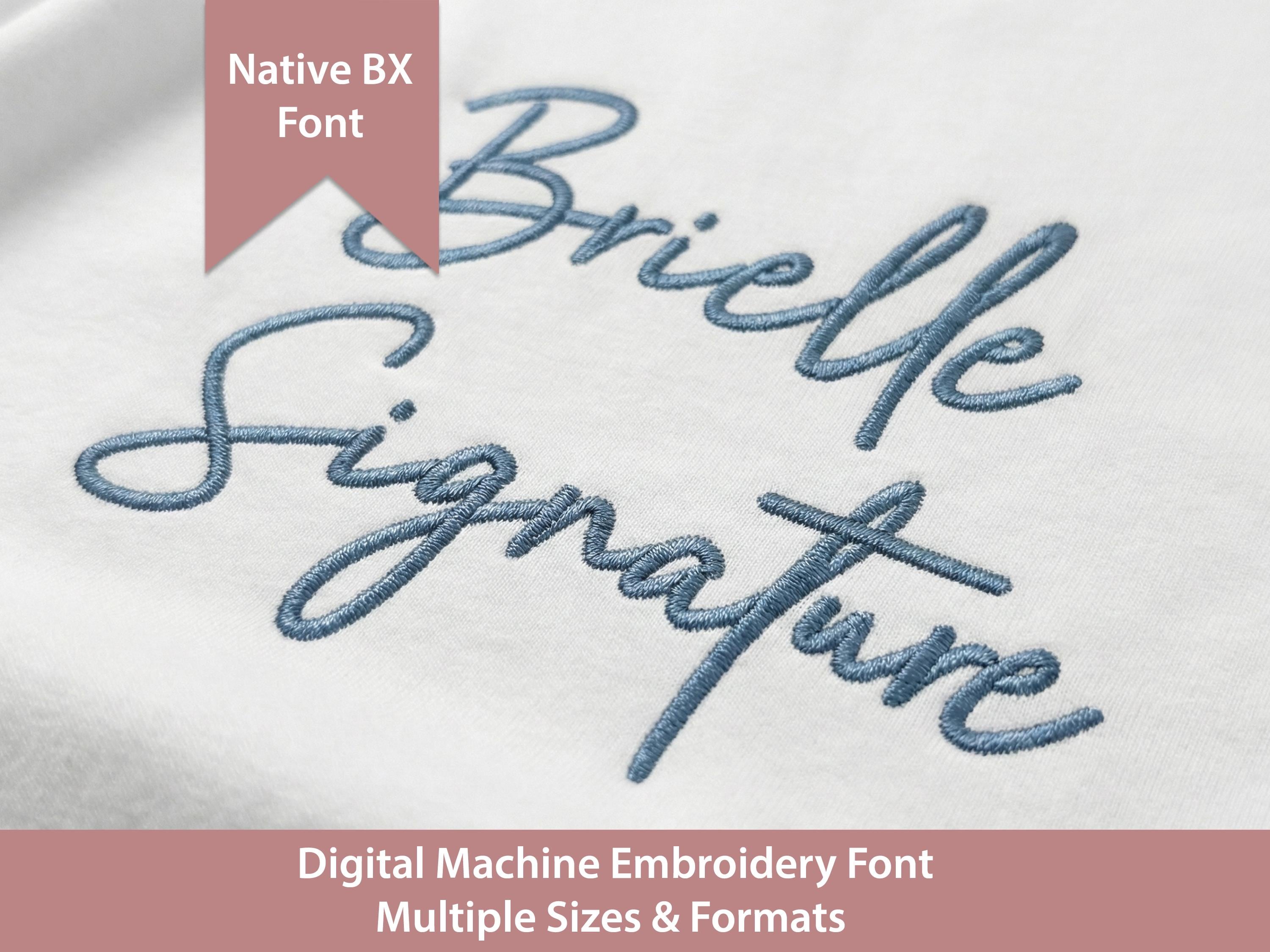 Brielle Signature Embroidery Font: Native BX, Stitch Files (digital ...