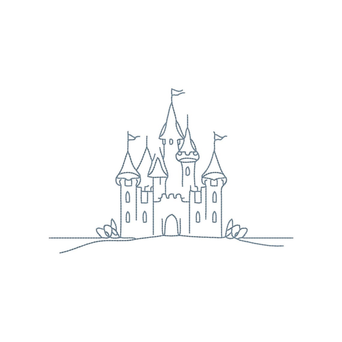 Magic Kingdom Castle Embroidery Design: Fairy Tale Bean Stitch (digital ...
