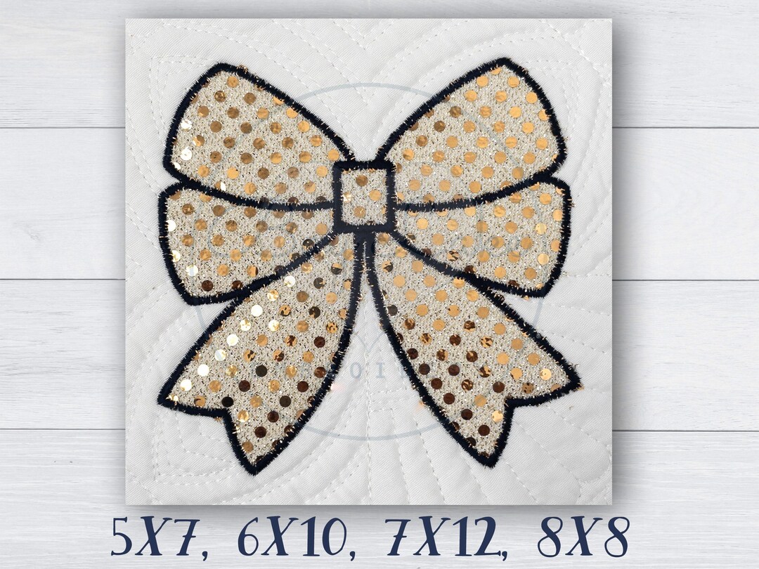 Side Bow Applique, Cutaway Coquette Bow, Satin Stitch, Machine ...