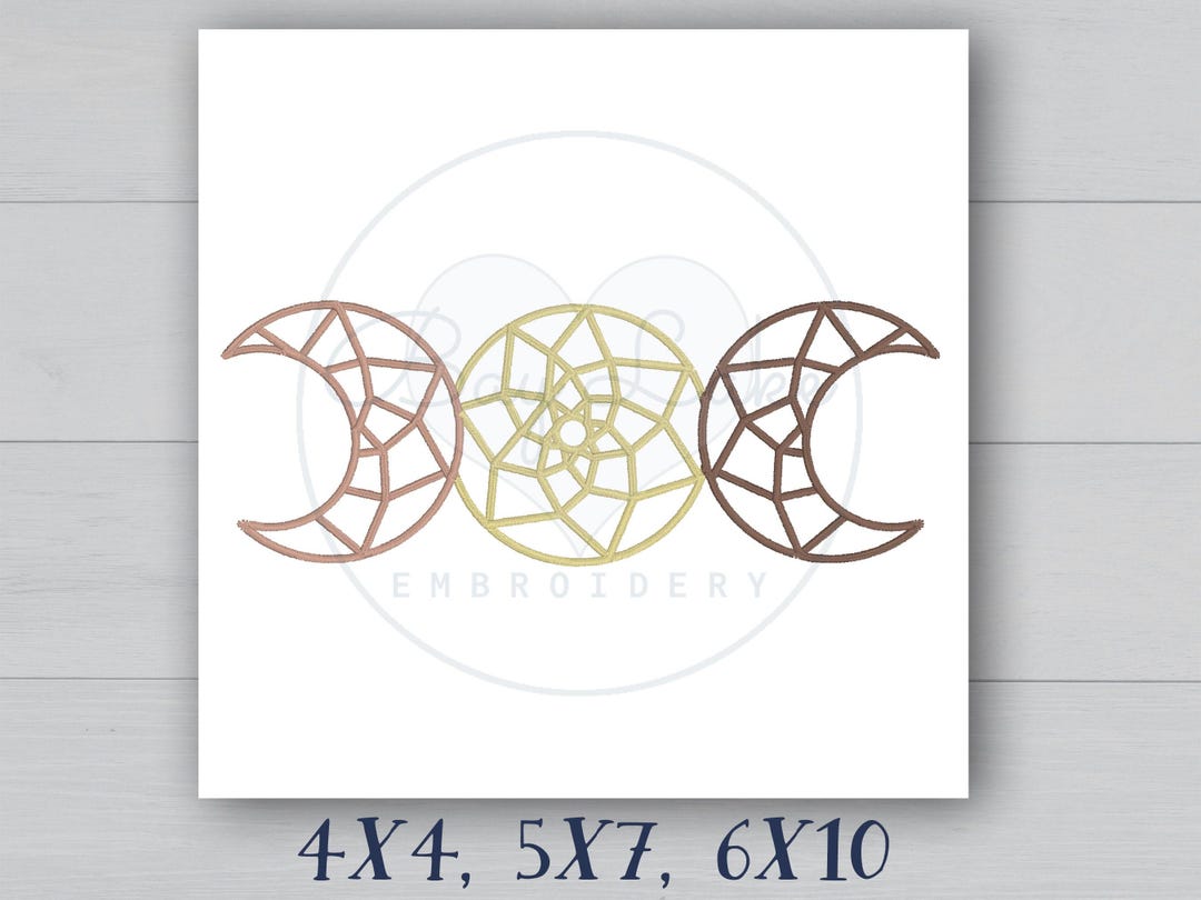 Moon Phases Embroidery Design: Celestial Boho Line Art (instant ...