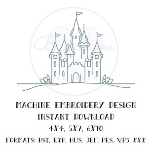 Magic Kingdom Castle Embroidery Design: Fairy Tale Bean Stitch (digital ...