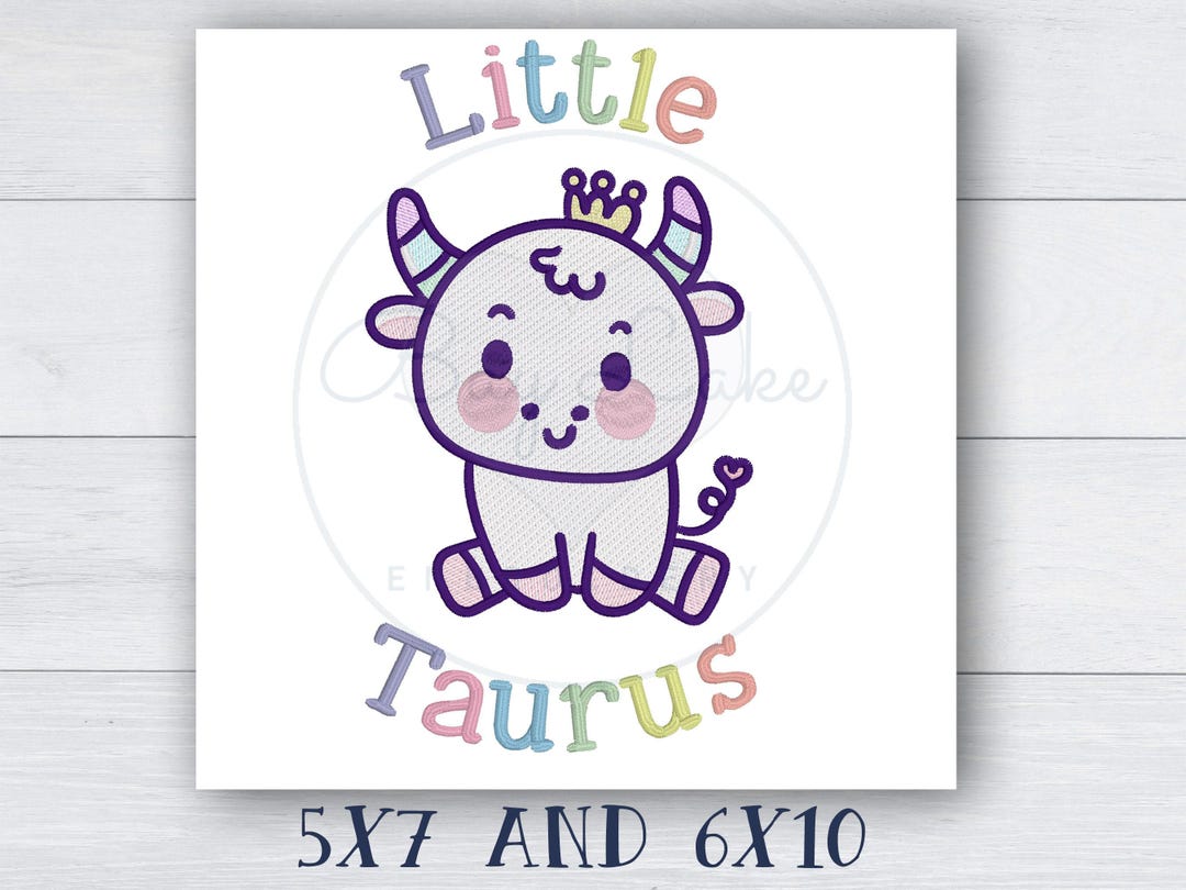 Taurus Zodiac Sign Machine Embroidery Design Digital Download Sketch ...