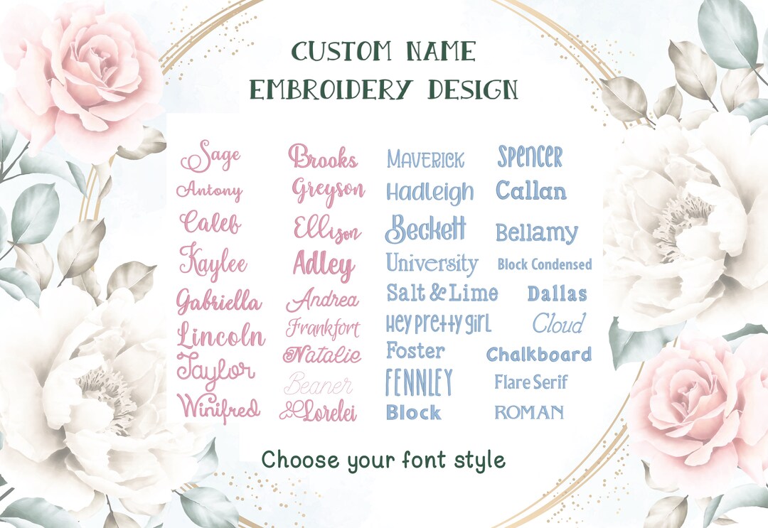 Made to Order Custom Name Embroidery Design, Custom Personalized ...