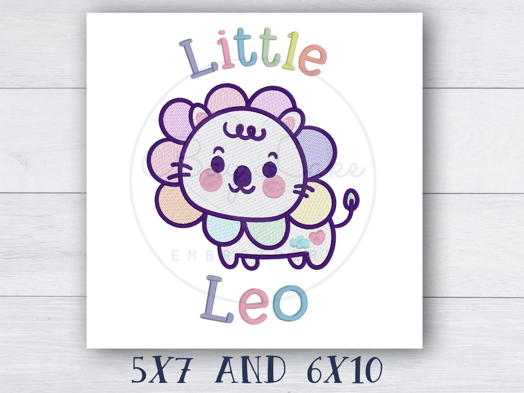 Leo Zodiac Embroidery Design Quick Stitch Digital Download, Kawaii ...
