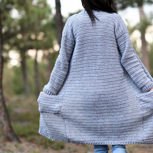 Long Crocheted Cardigan Autumn Duster Cardigan Crochet | Etsy