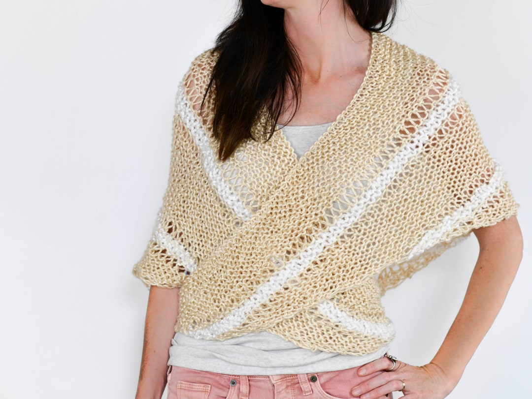 Triangle Wrap Top Knitting Pattern, Beginner Triangle Shawl Pattern ...