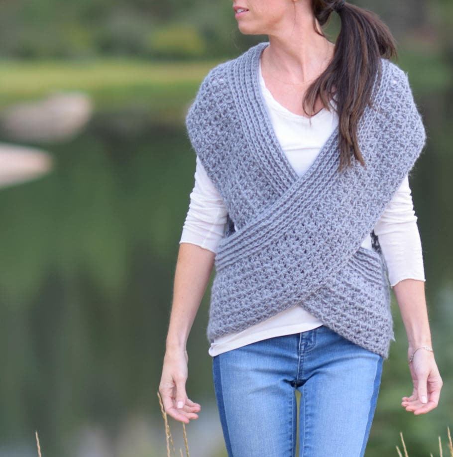 Crocheted Shrug Pattern, Wrap Vest Pattern, Easy Crochet Vest ...