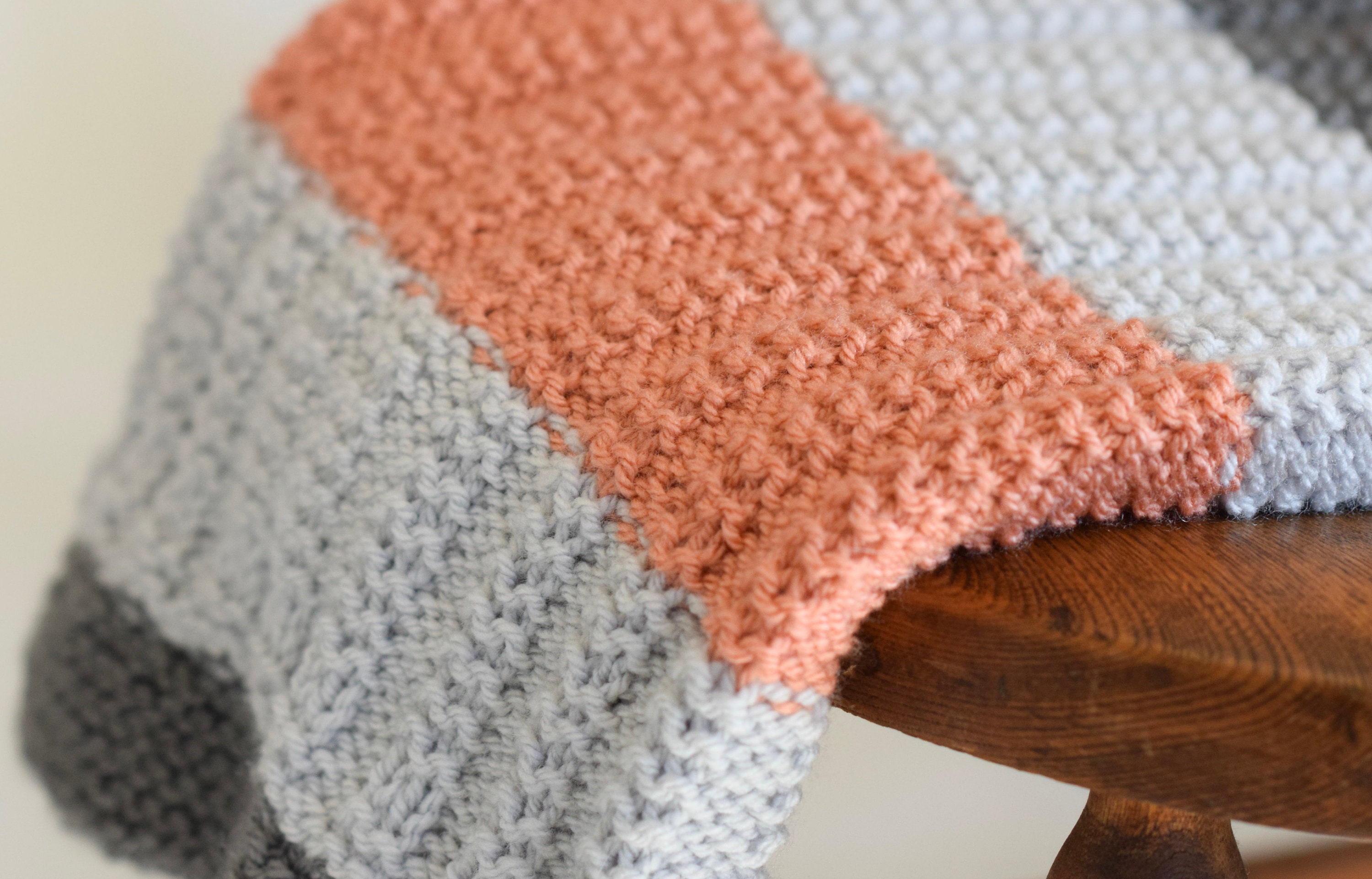 Mae Ribbed Blanket Knitting Pattern Easy Knit Baby Blanket - Etsy