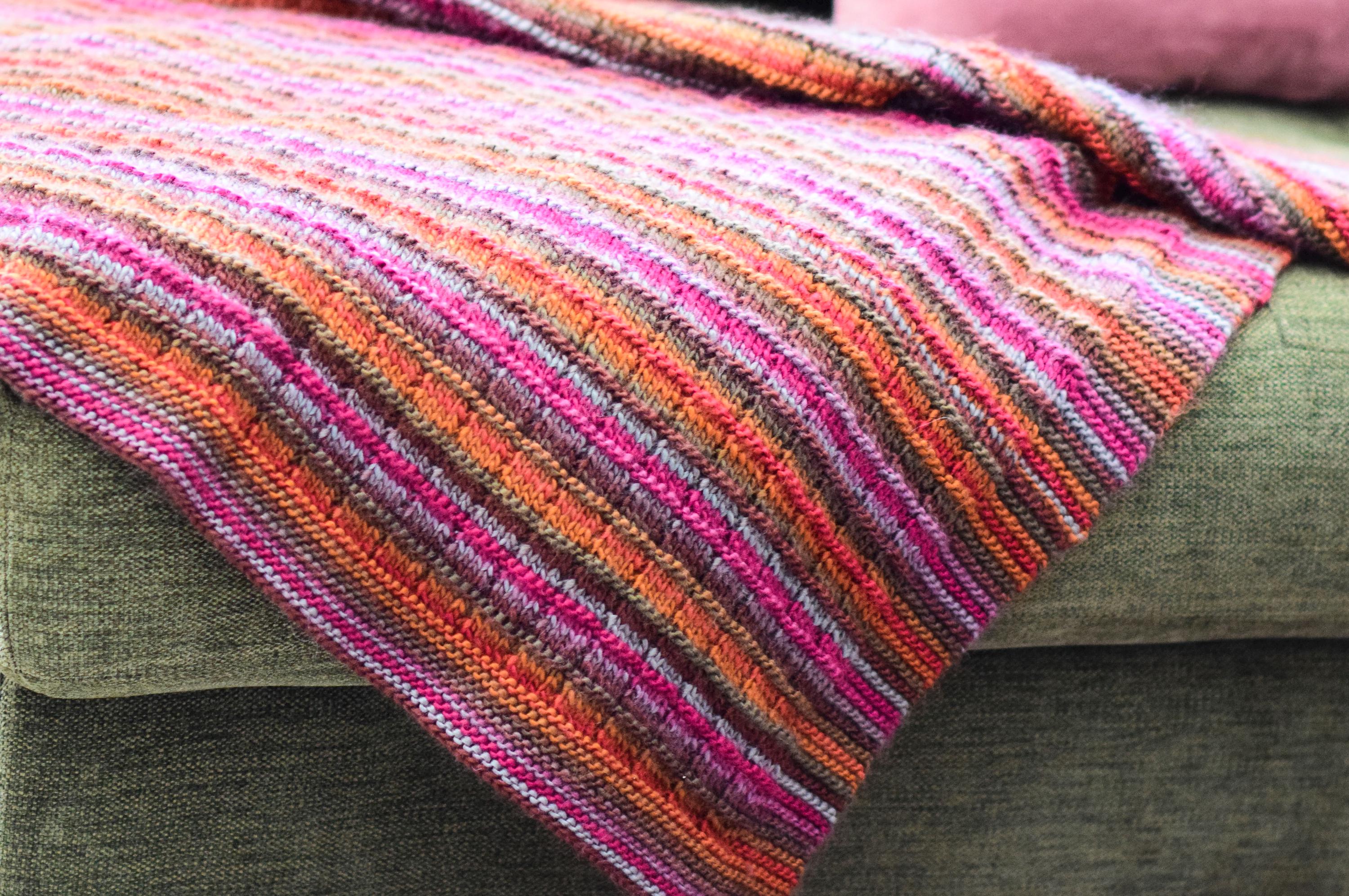 KNIT Colorado Prismatic Blanket Knitting Pattern, Striped Knit Blanket ...