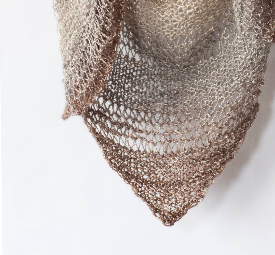 Knit Triangle Wrap Pattern, Easy Knit Wrap Pattern, Knit Shawl Pattern ...