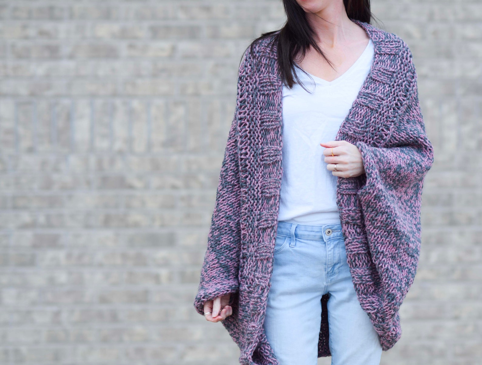 Easy Cardigan Knitting Pattern, Beginner Knit Sweater Pattern, Easy ...