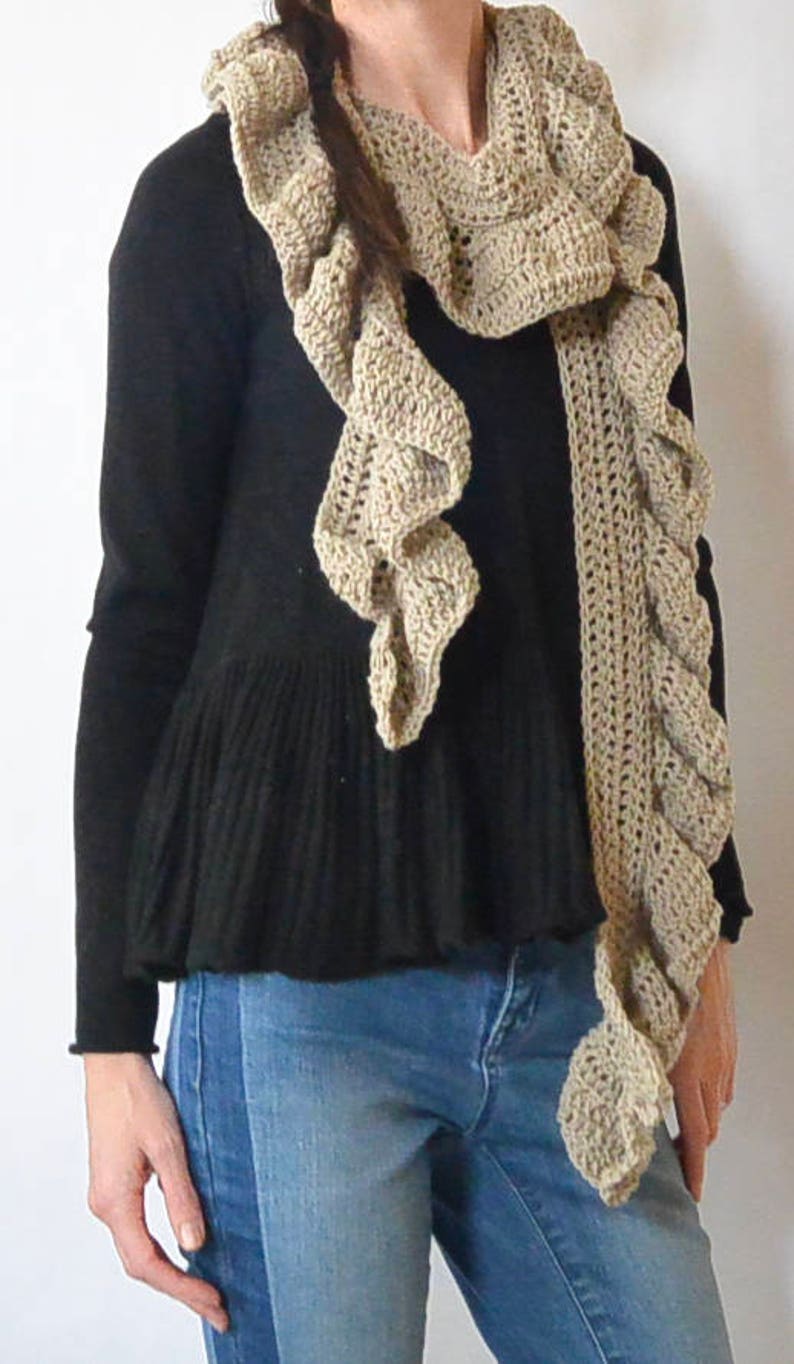 Crocheted Scarf Pattern Easy Pattern Ruffle Scarf Pattern - Etsy