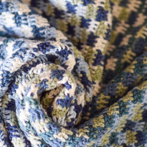 Checker Blanket Crochet Pattern, River Run Blanket, Plaid Blanket Crochet Pattern, Checkerboard ...