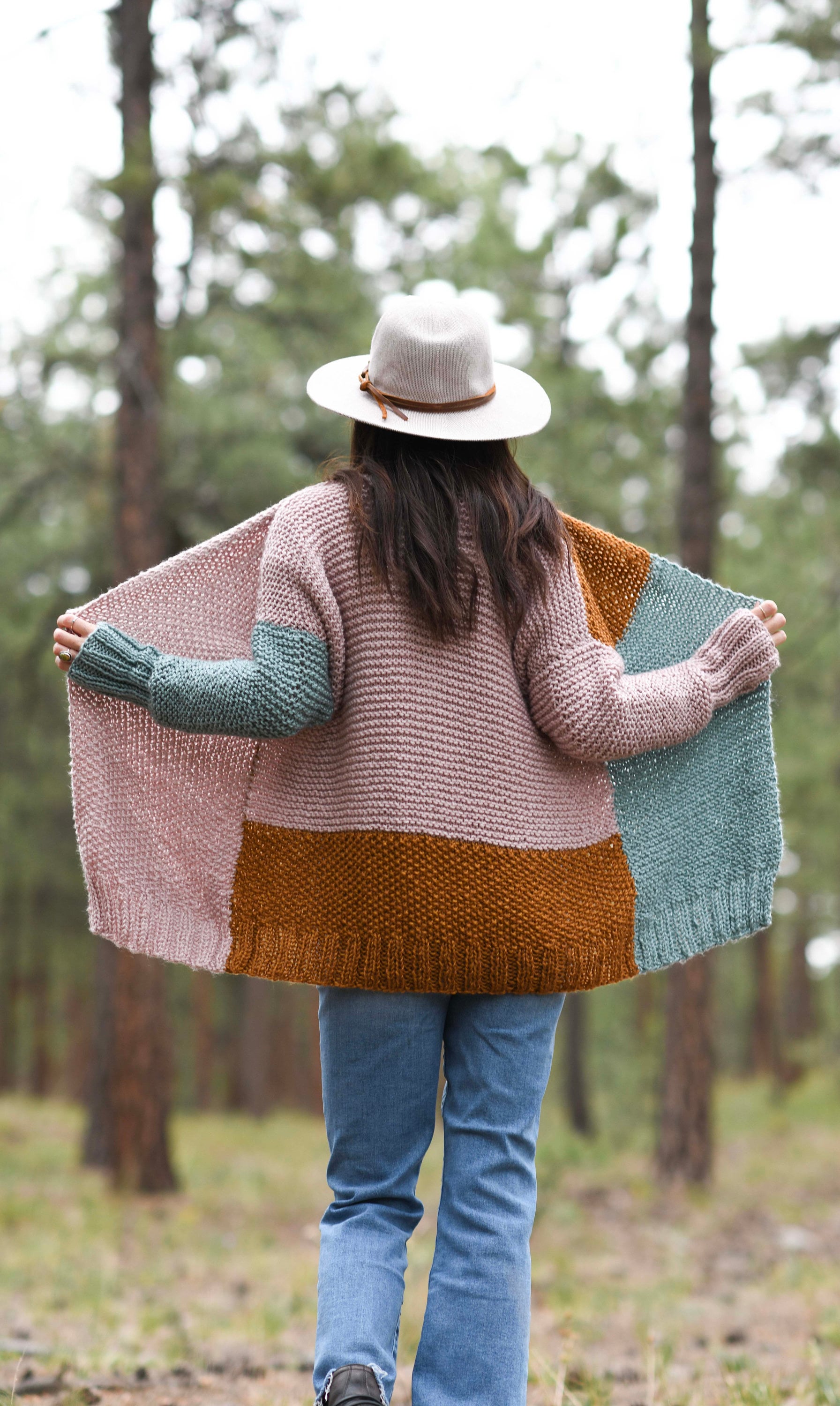 Comfy Colors Colorblock Cardigan Easy Knitting Pattern Fall - Etsy