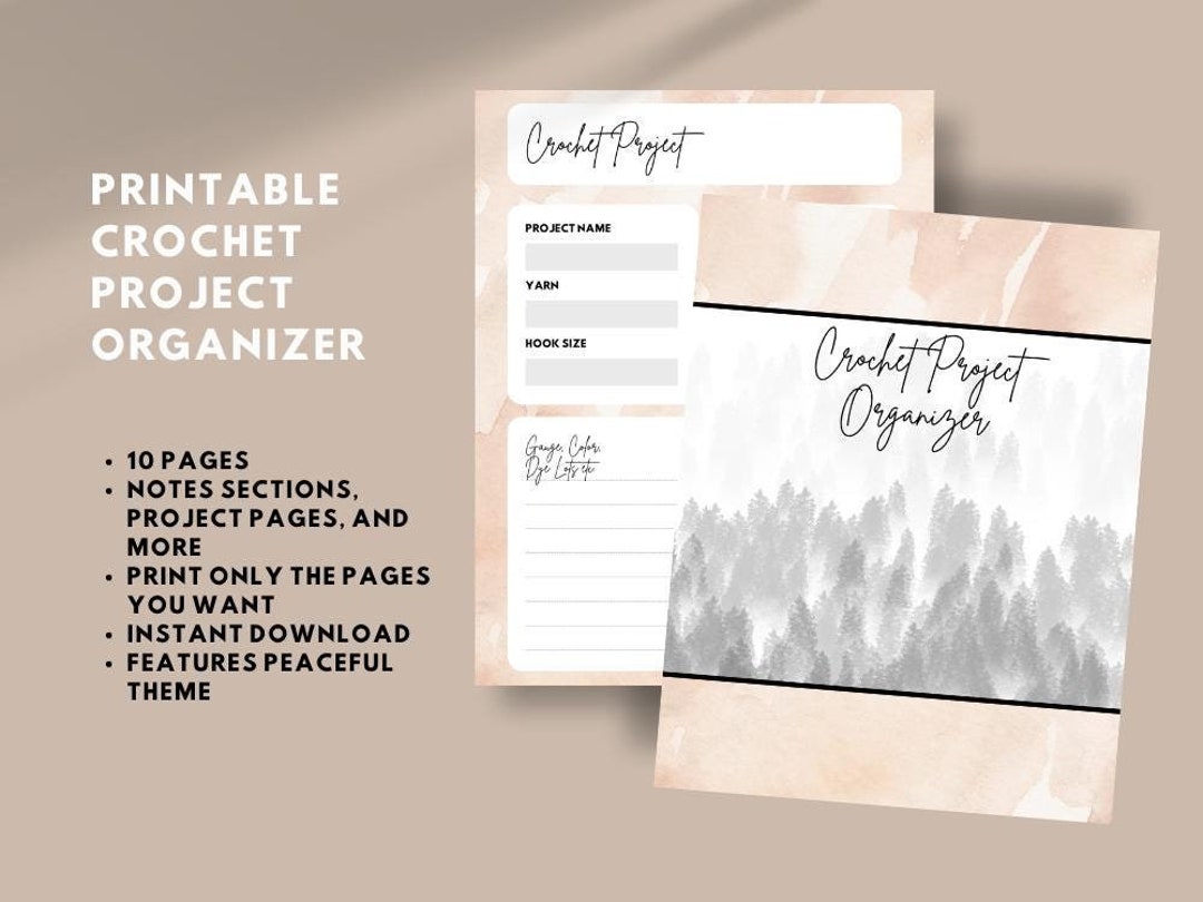Crochet Project Planner, Crochet Pattern Organizer, Printable Crochet ...