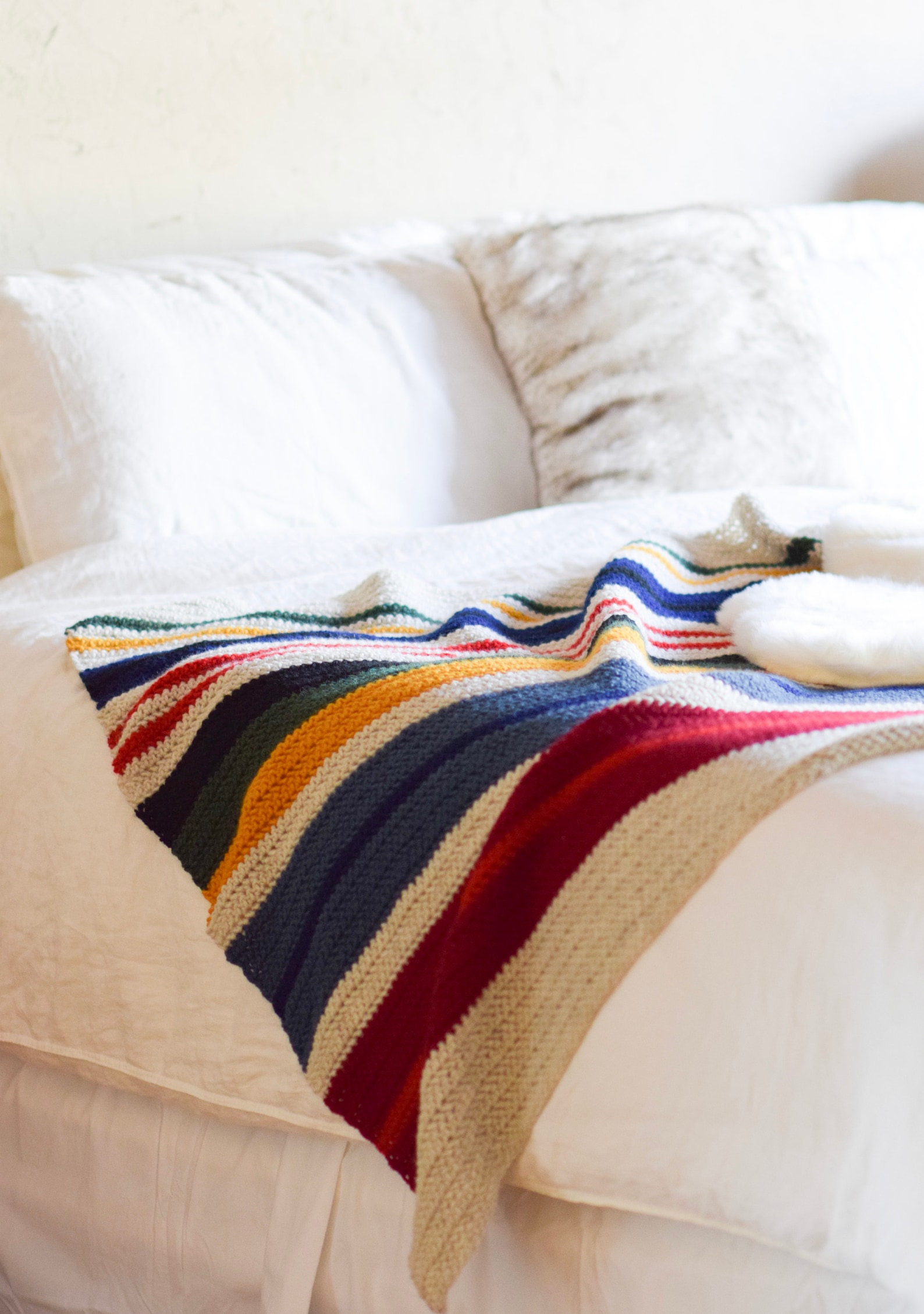 Easy Striped Crochet Blanket Pattern, Cabin Stripes Blanket Crochet ...