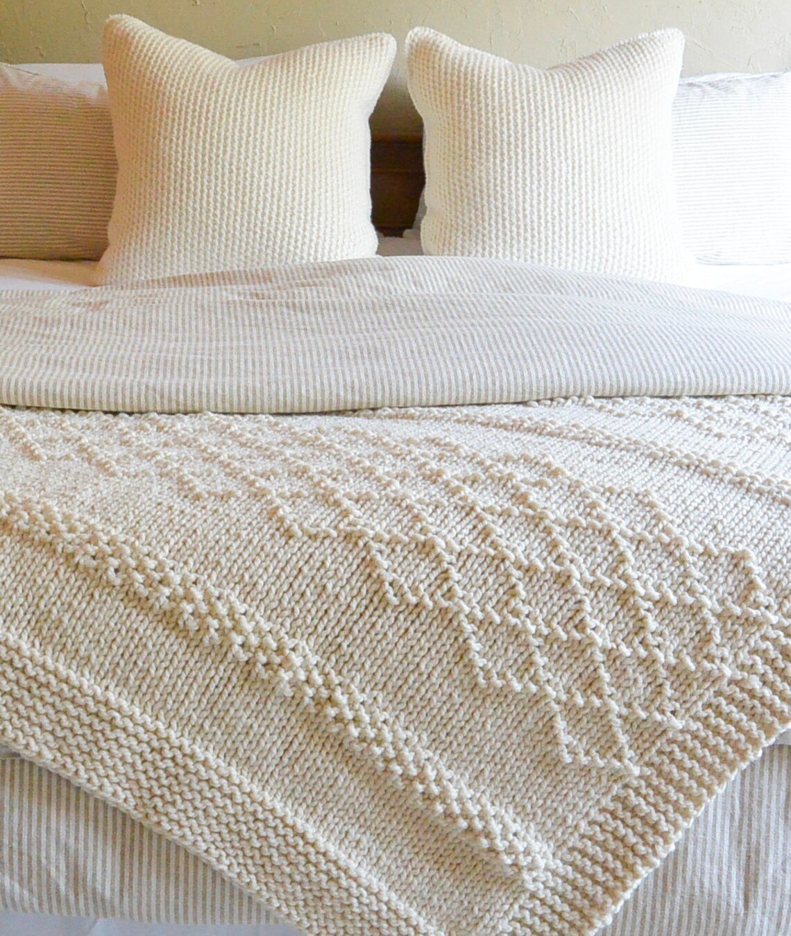 Chunky Knit Blanket Pattern Quick Throw Knitting Pattern - Etsy