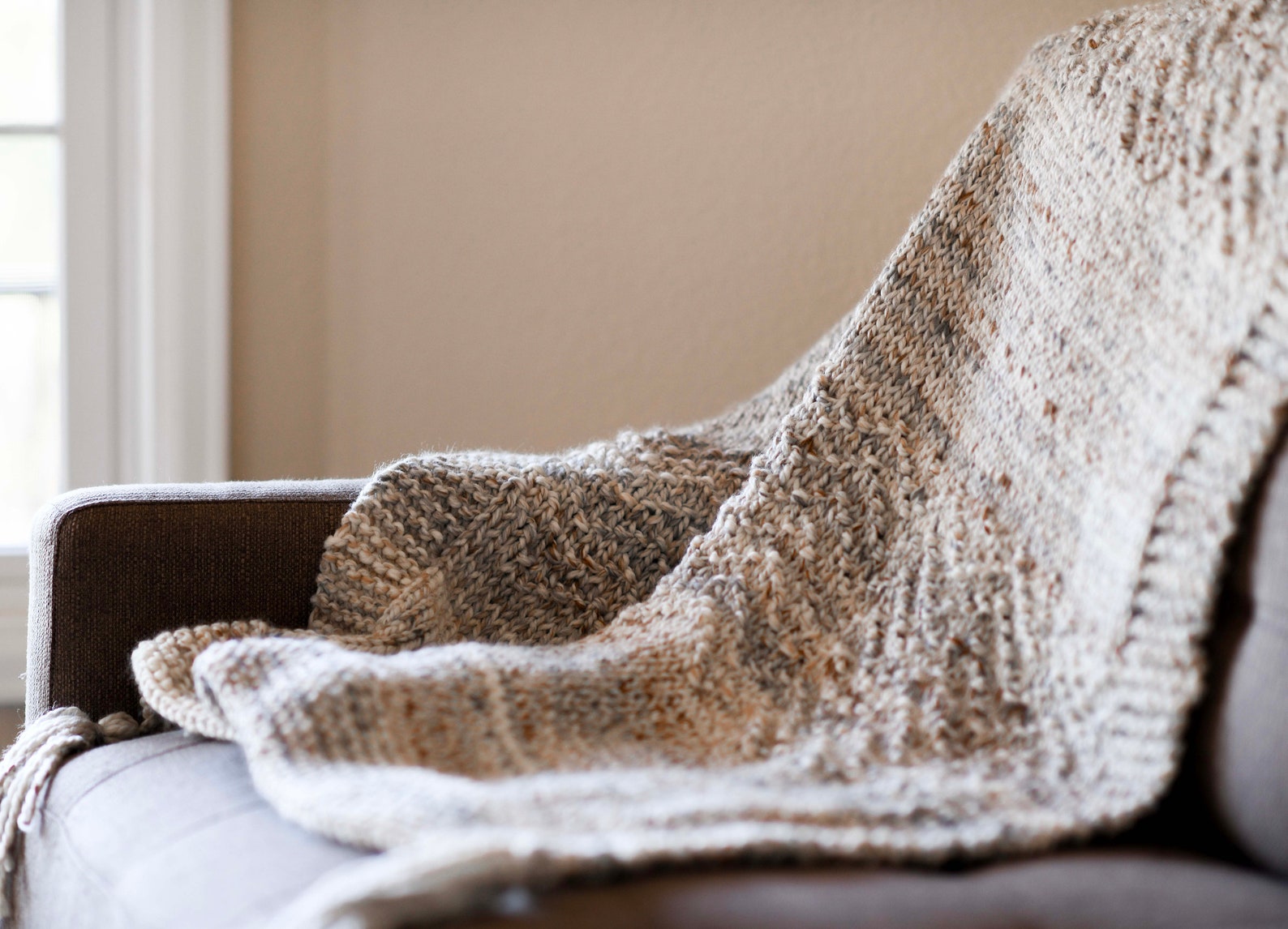 Modern Knit Blanket Pattern, Modern Mountain Throw, Textured Blanket ...