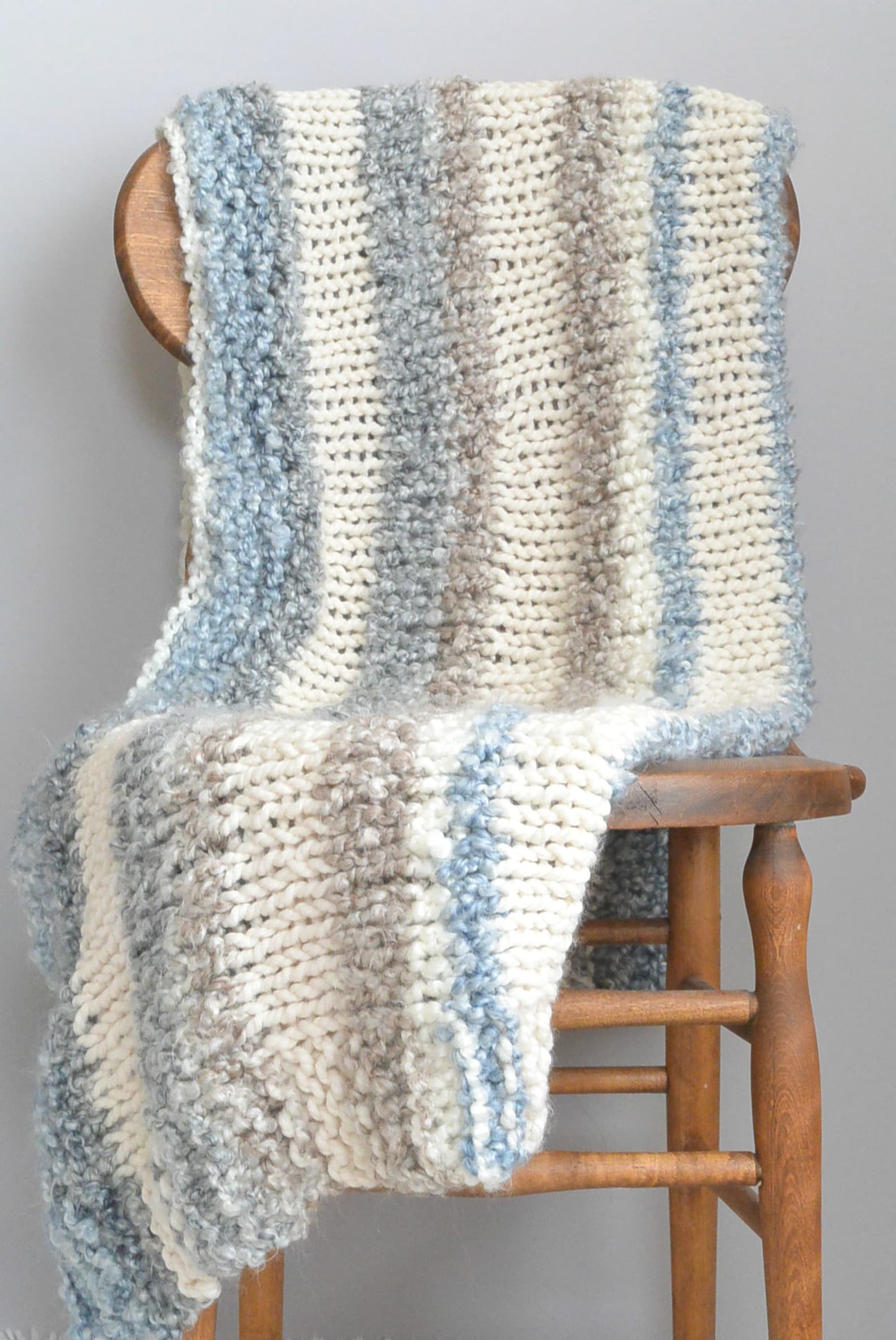 Quick Knit Throw Blanket Pattern, Easy Knit Throw Blanket, Small Knit ...
