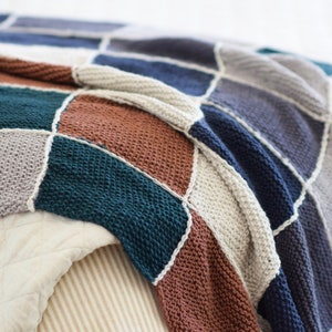 Cottage Quilt Throw Blanket Knitting Pattern, Light Knit Blanket ...