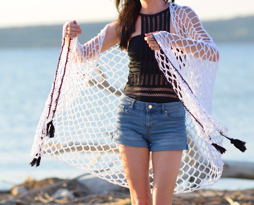 Crochet Pattern, Crocheted Cover-up, Cover up Pattern, White Crochet ...
