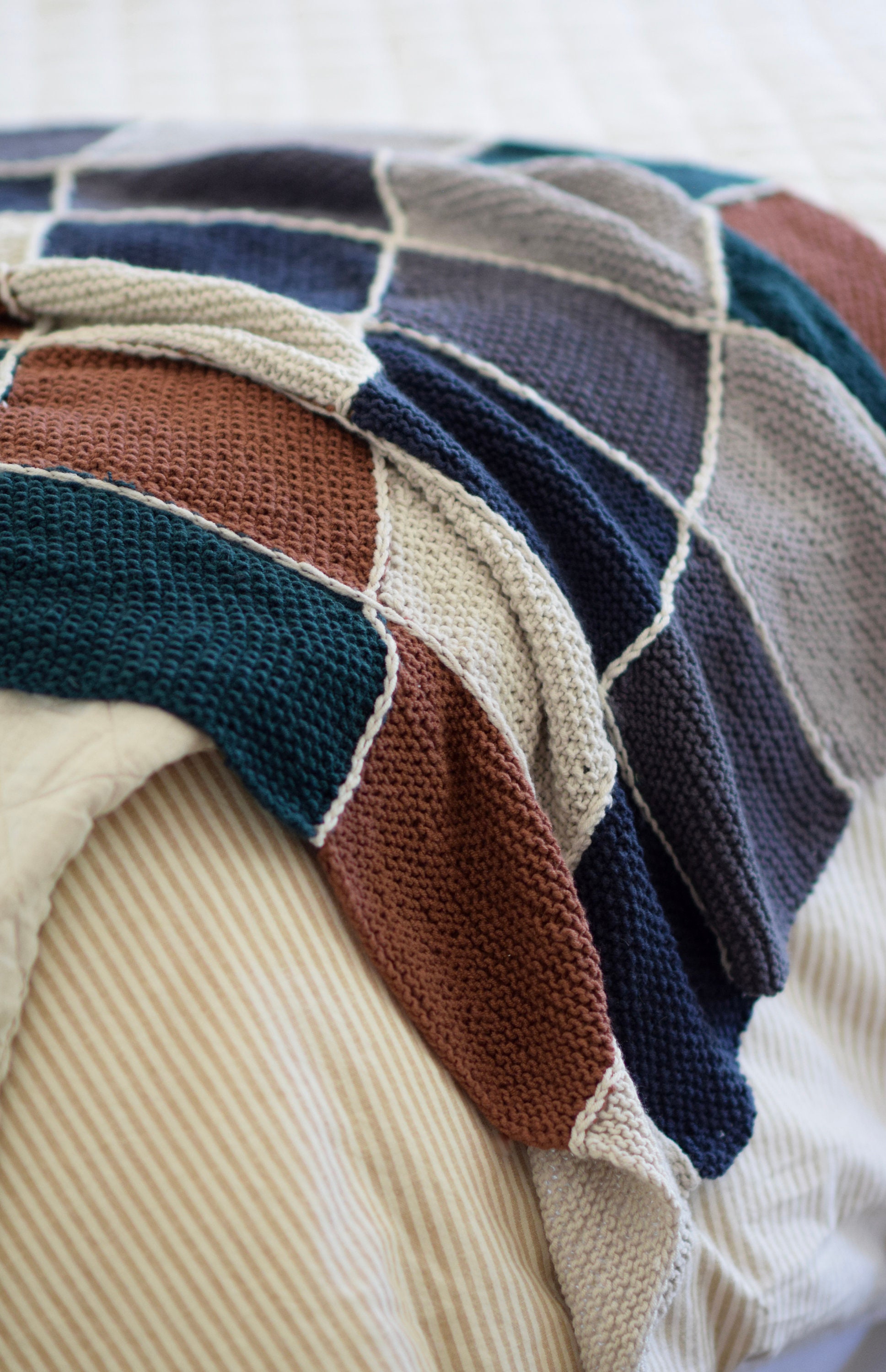 Cottage Quilt Throw Blanket Knitting Pattern, Light Knit Blanket ...