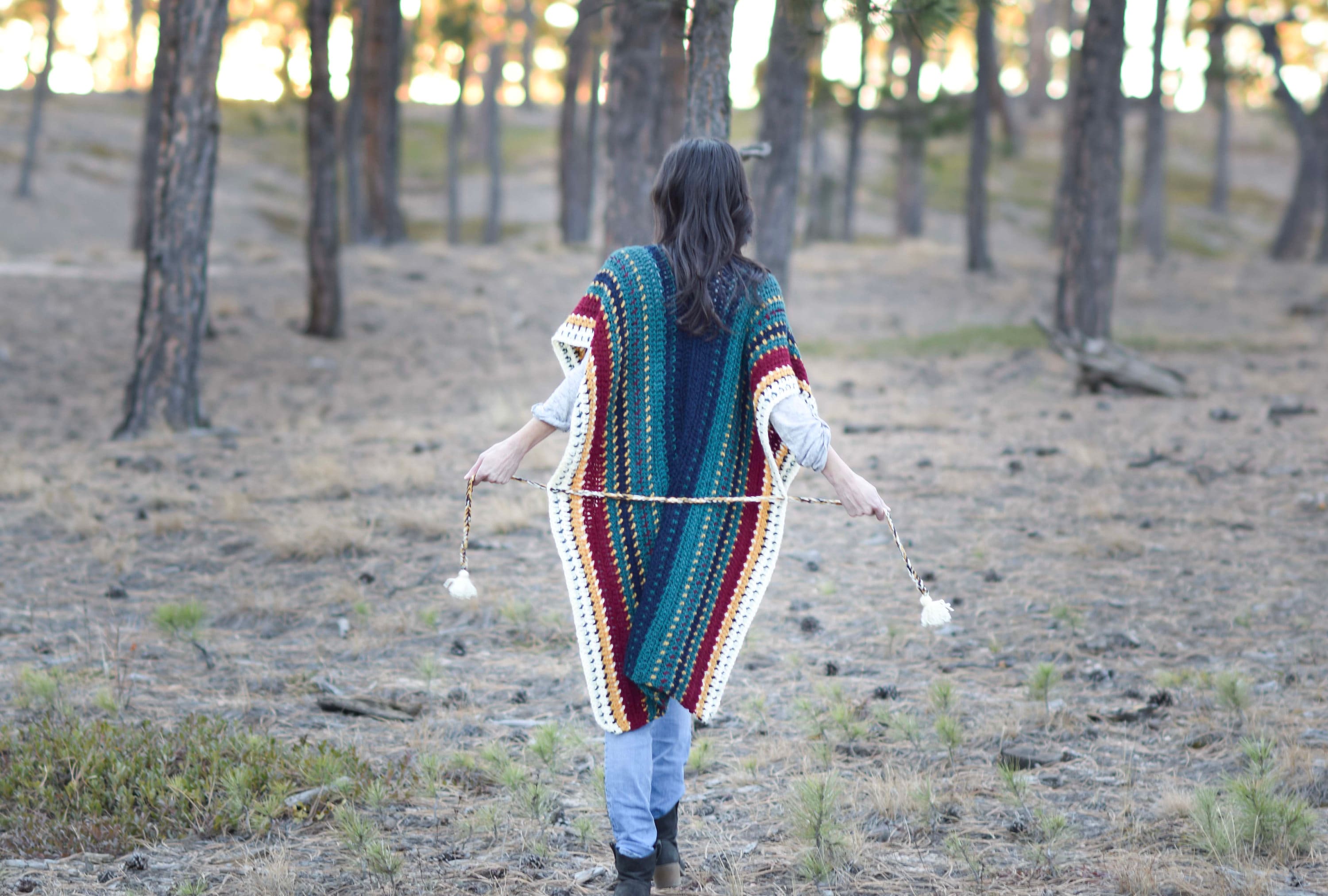 Crocheted Ruana Pattern, Serape Crochet Pattern, Crocheted Poncho ...