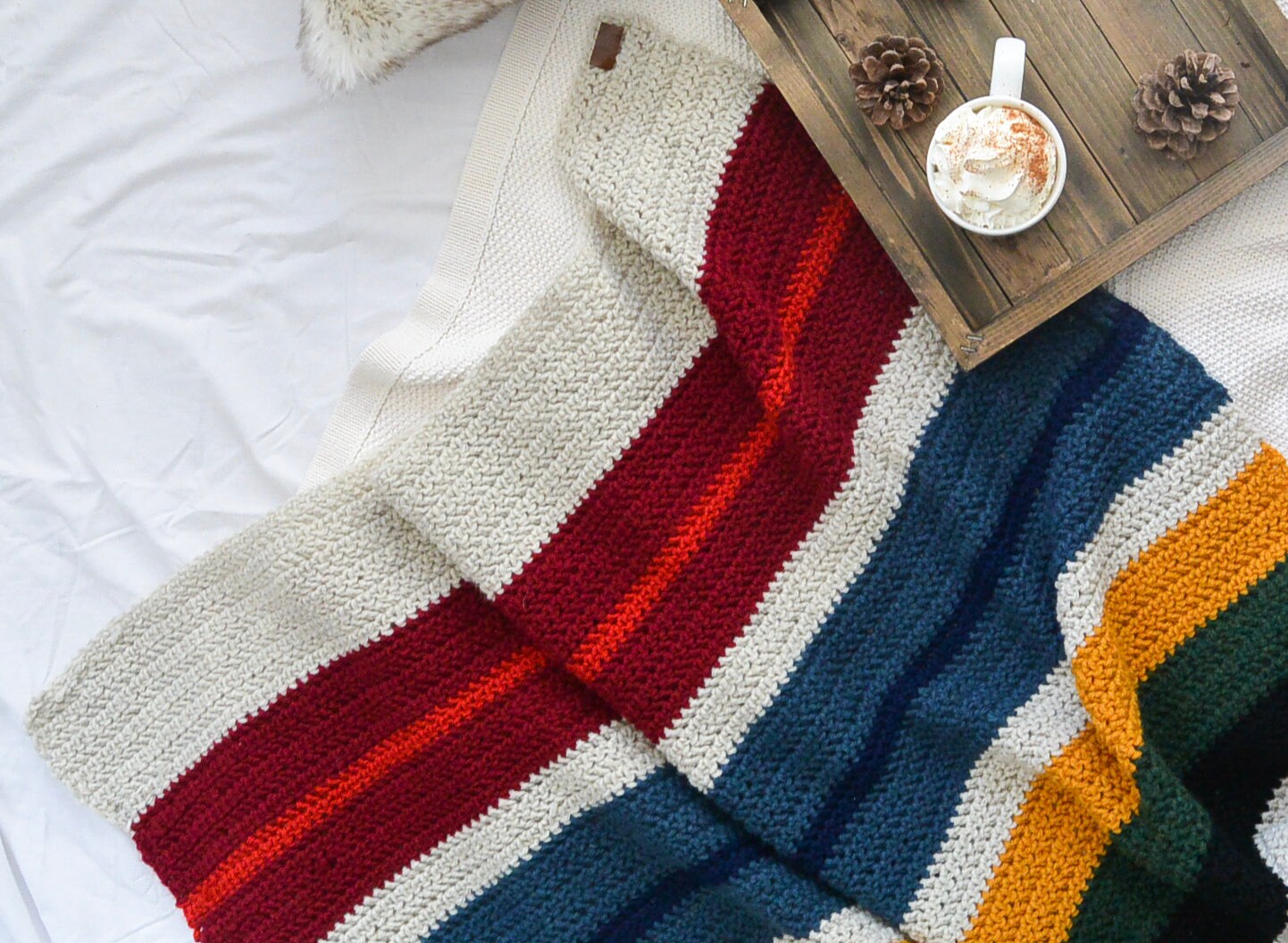Easy Striped Crochet Blanket Pattern, Cabin Stripes Blanket Crochet ...