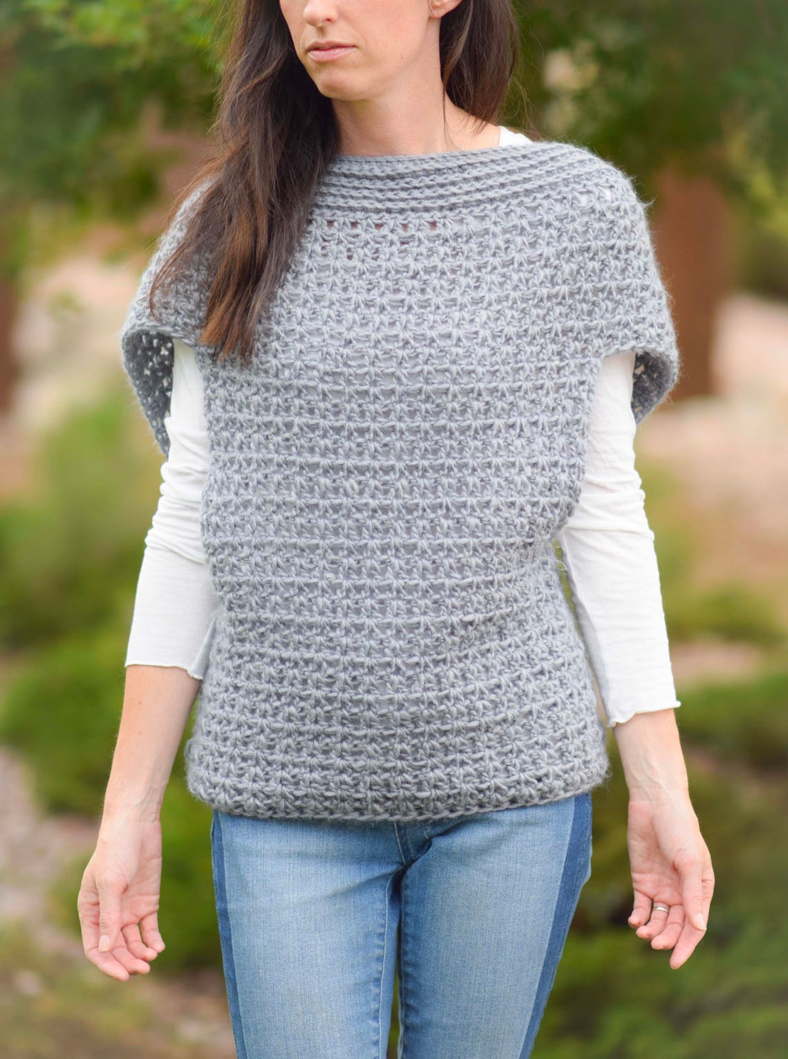 Crocheted Shrug Pattern, Wrap Vest Pattern, Easy Crochet Vest ...