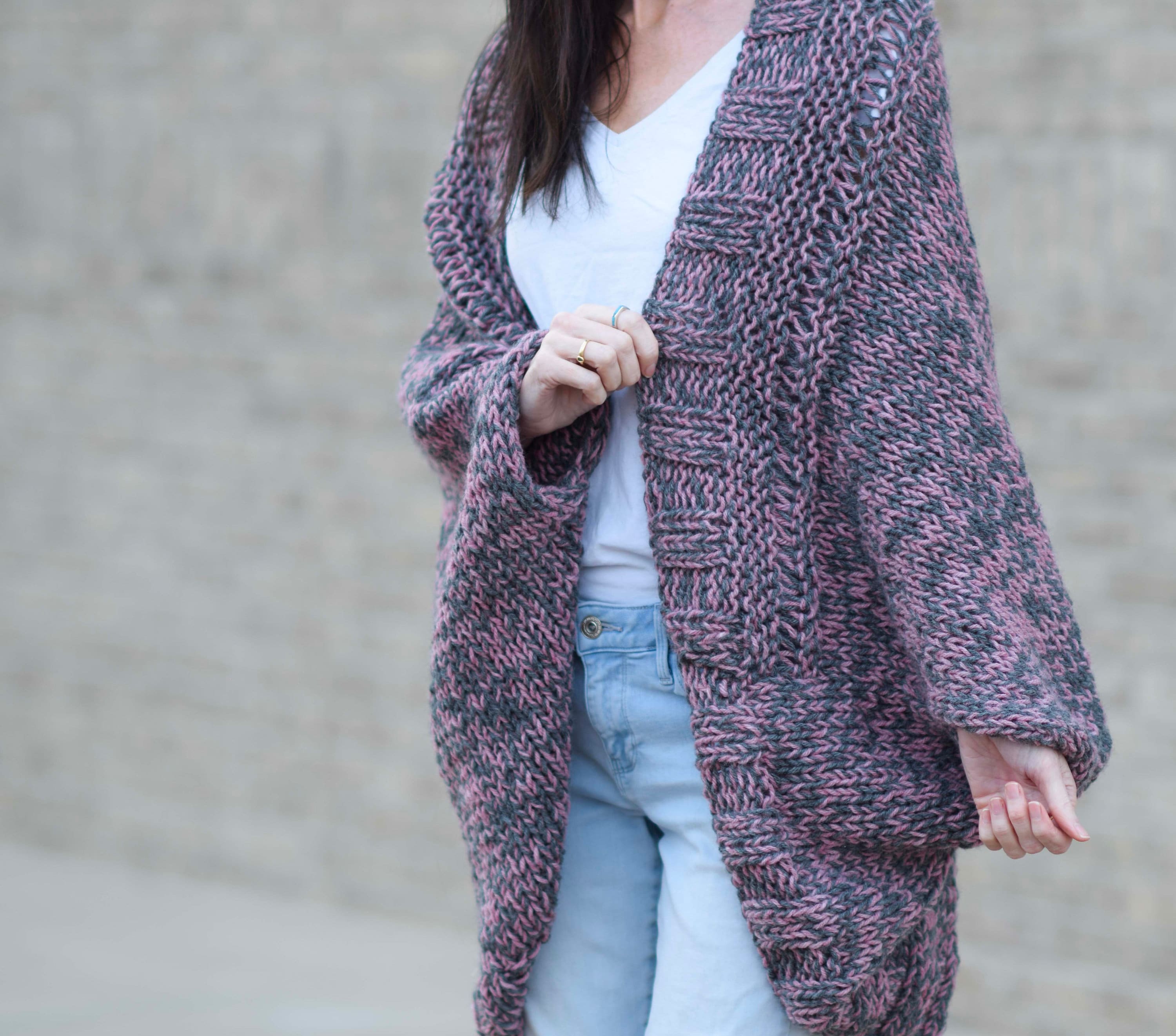 Easy Cardigan Knitting Pattern, Beginner Knit Sweater Pattern, Easy ...