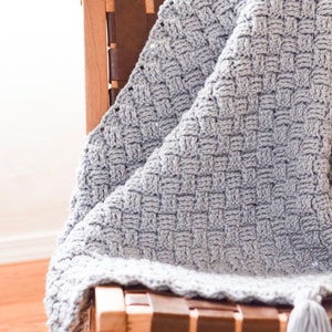 Diagonal Diamonds Basket Weave Crochet Throw Blanket Pattern, Basket ...