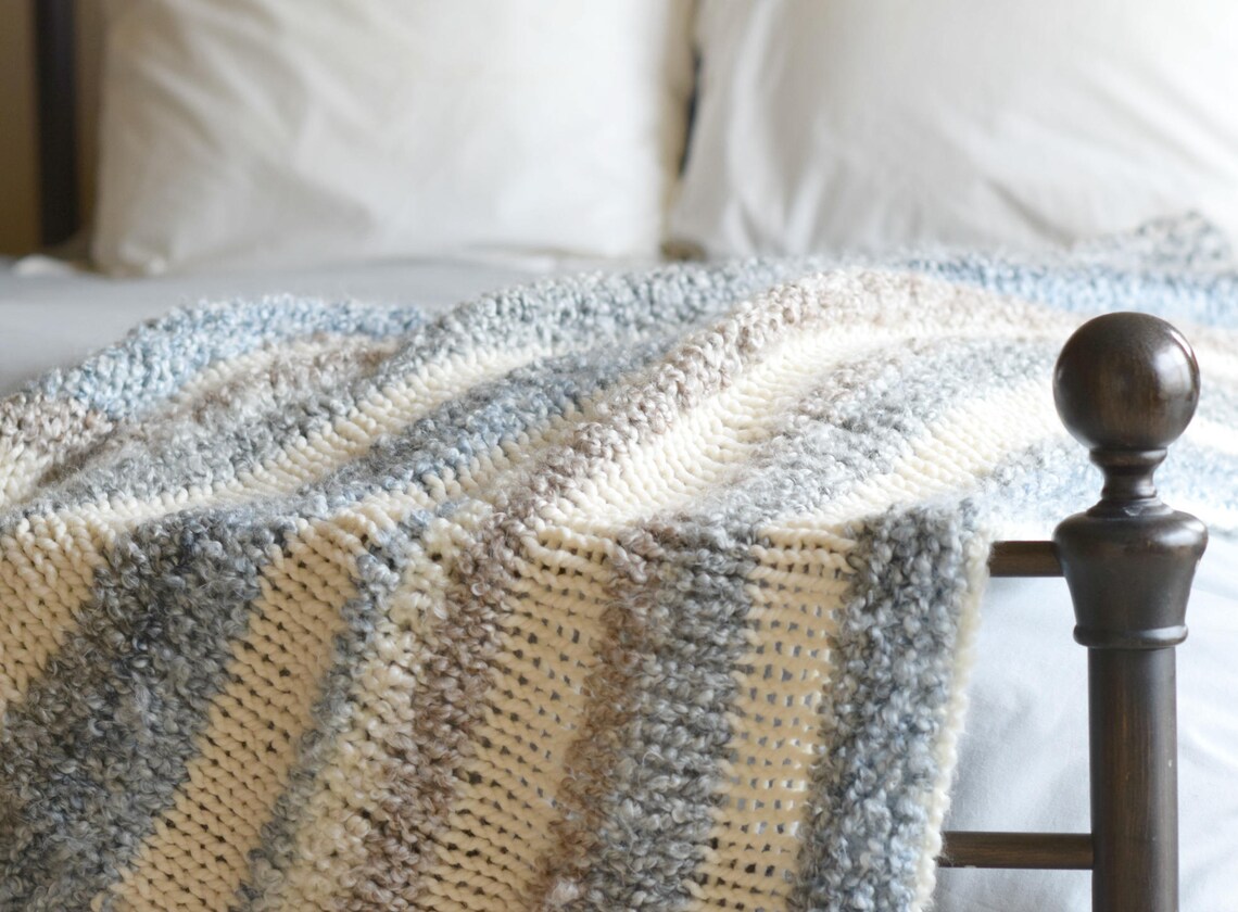 Quick Knit Throw Blanket Pattern, Easy Knit Throw Blanket, Small Knit ...
