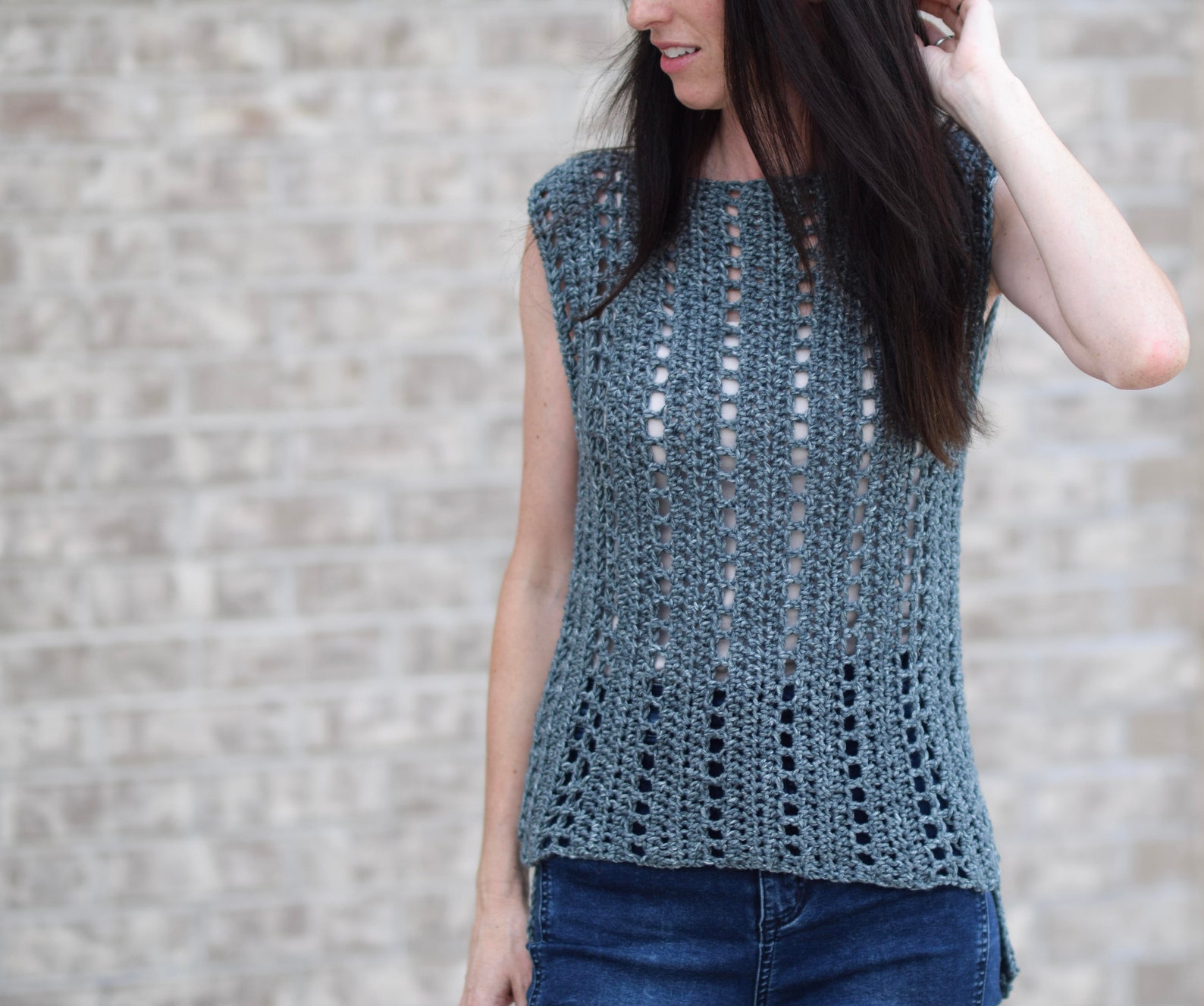 Easy Sleeveless Crochet Top Pattern, Jeans Vintage Easy Top Pattern ...