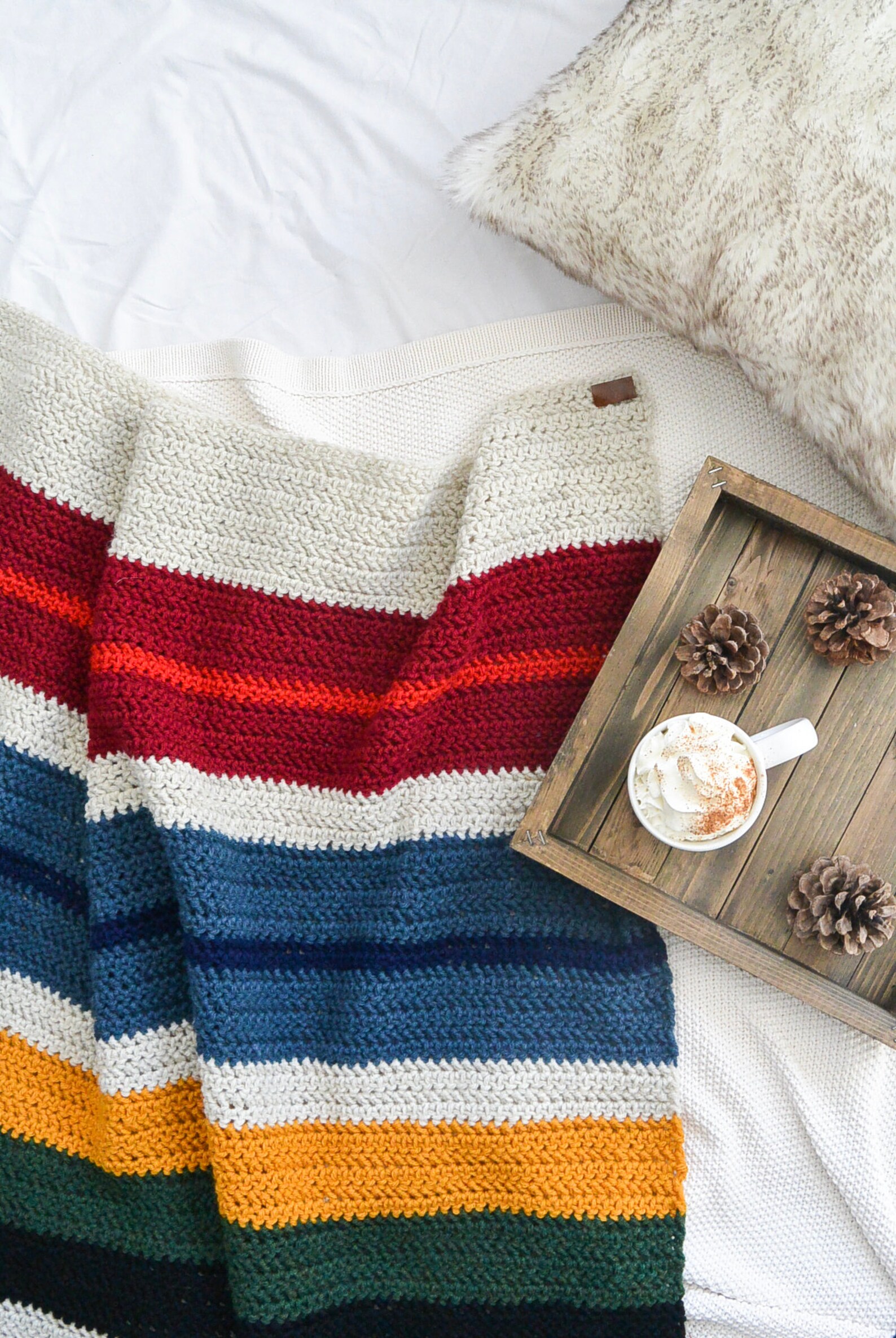 Easy Striped Crochet Blanket Pattern, Cabin Stripes Blanket Crochet ...