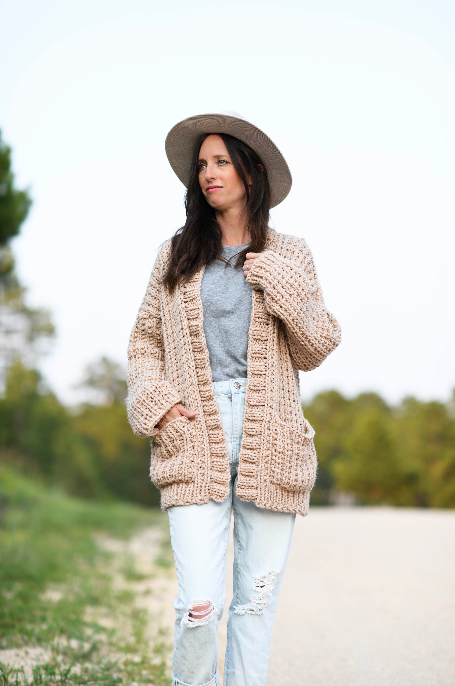 My Big Comfy Ribbed Cardi Knitting Pattern, Easy Knit Sweater Pattern ...